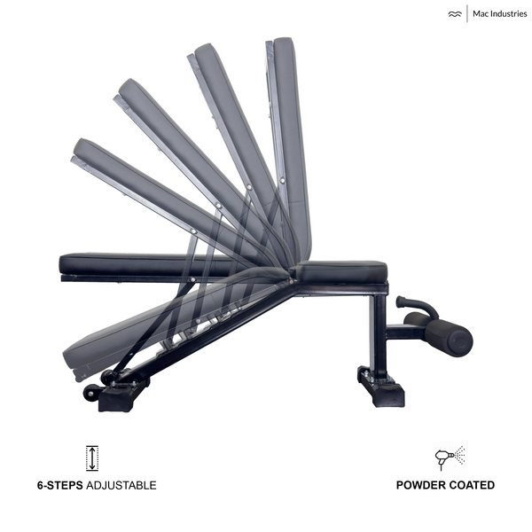 Mac - 6011 - Adjustable Utility Heavy Bench (Flat, Incline & Decline ...